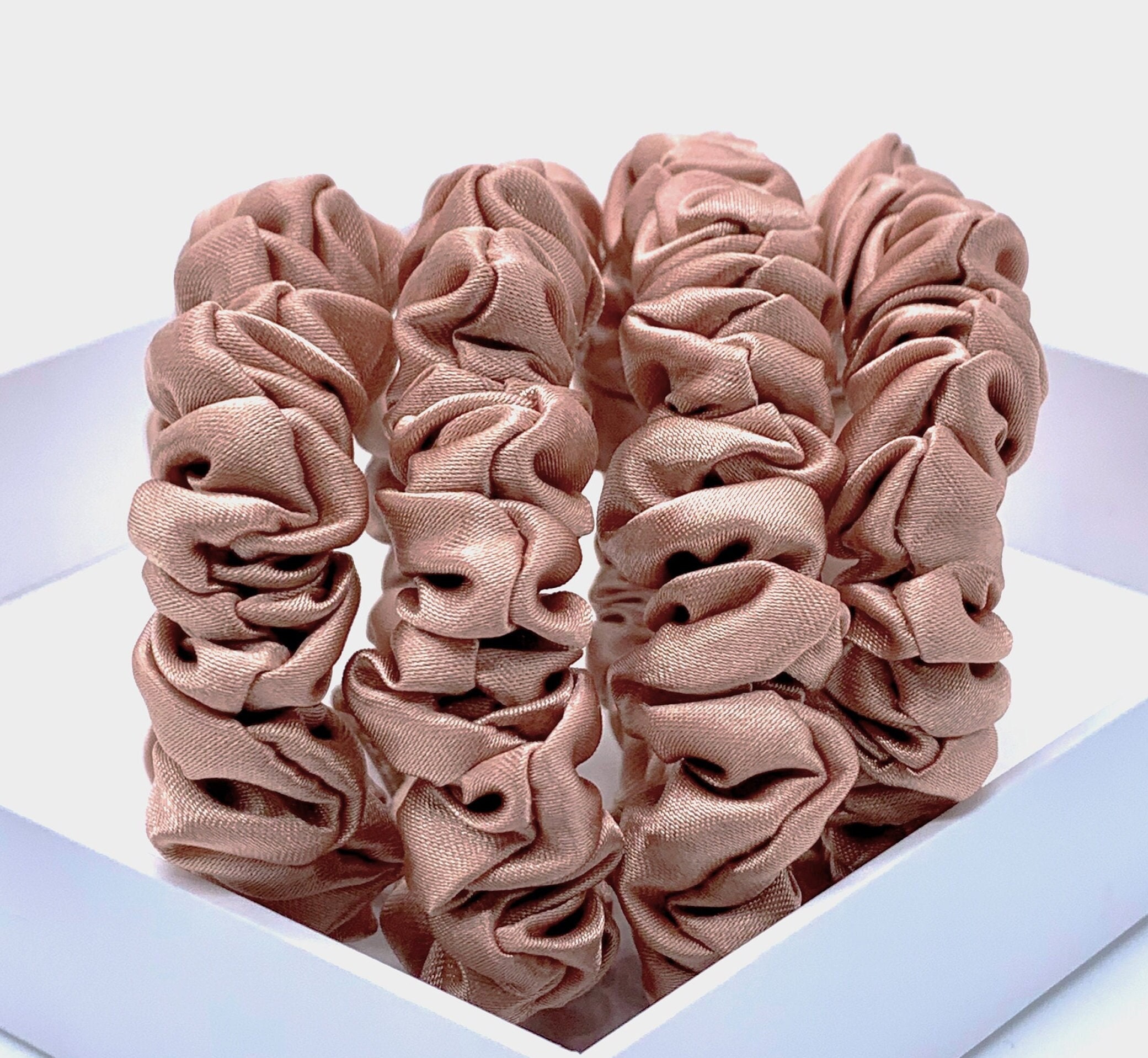 Peach Skinny Silky Satin Scrunchie Peach Satin Scrunchie - Etsy