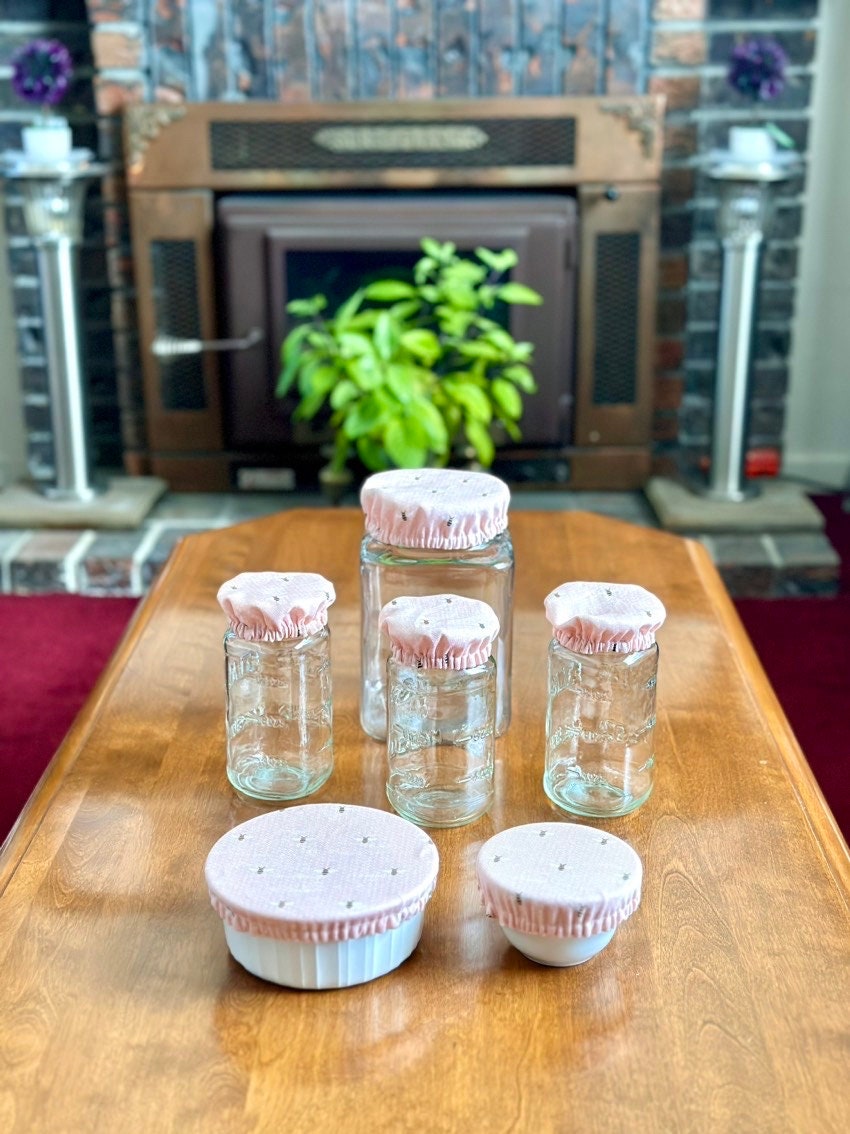 Reusable Mason Jar and Glass Cover Sourdough Jar Cover Pink - Etsy