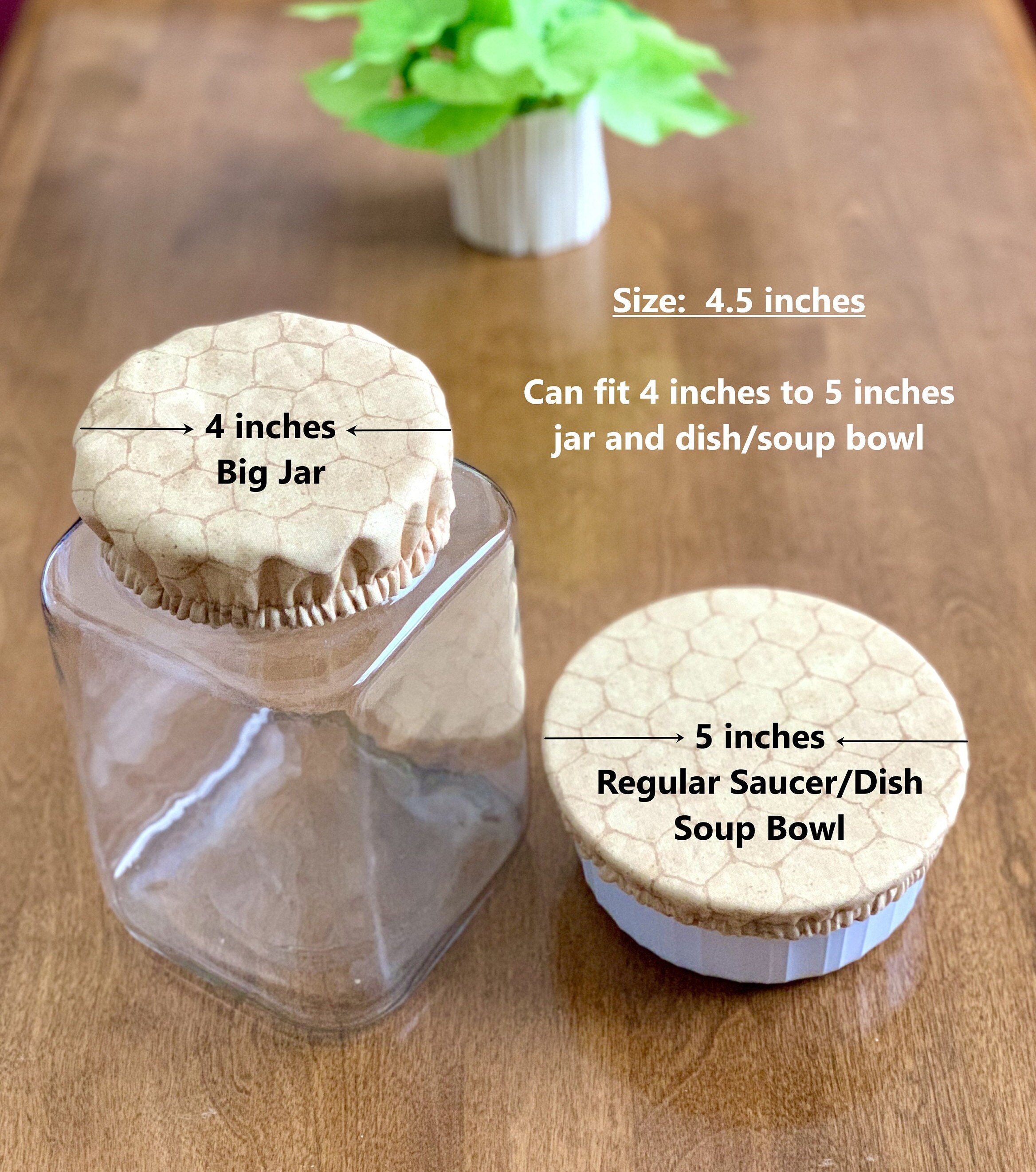 Reversible Mason Jar and Glass Cover, Reusable Cloth Sourdough Cover ...