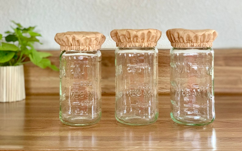 Reversible Mason Jar and Glass Cover, Reusable Cloth Sourdough Cover ...