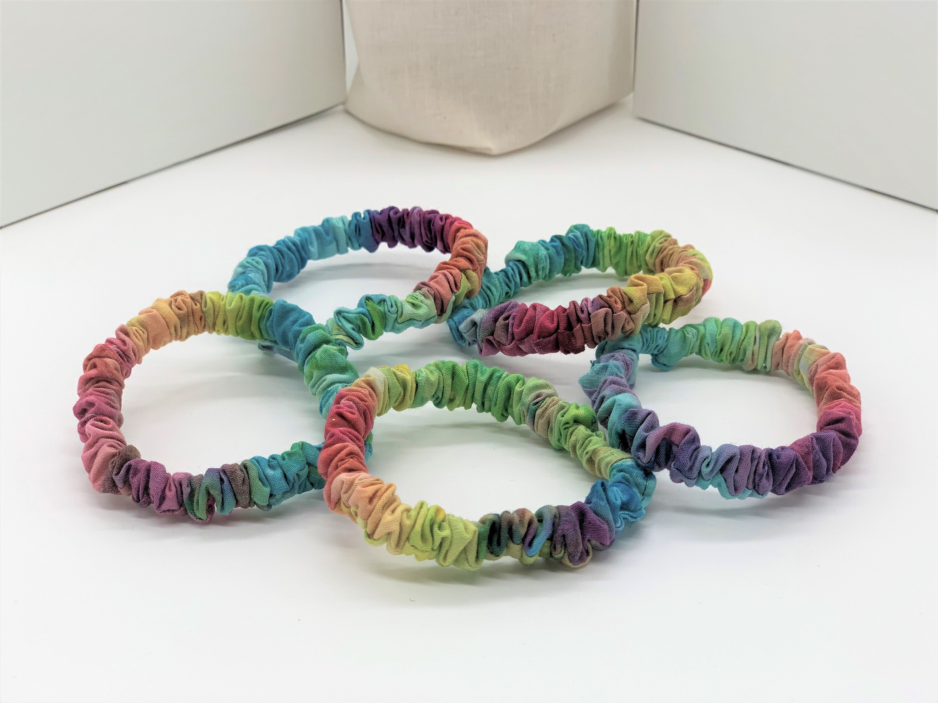 Tie-dye Skinny Batik Cotton Scrunchies Mini Tie Dye Scrunchie - Etsy