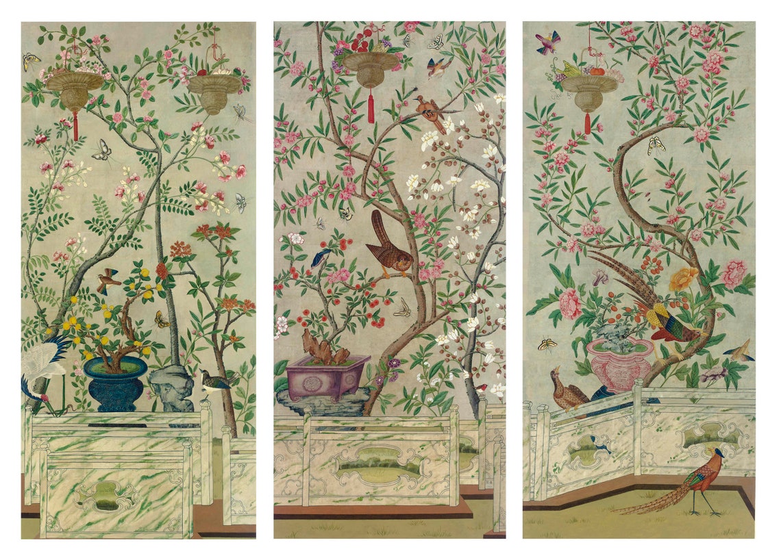 Reproduction Work of Chinoiserie Panels / Reproduction of | Etsy Canada