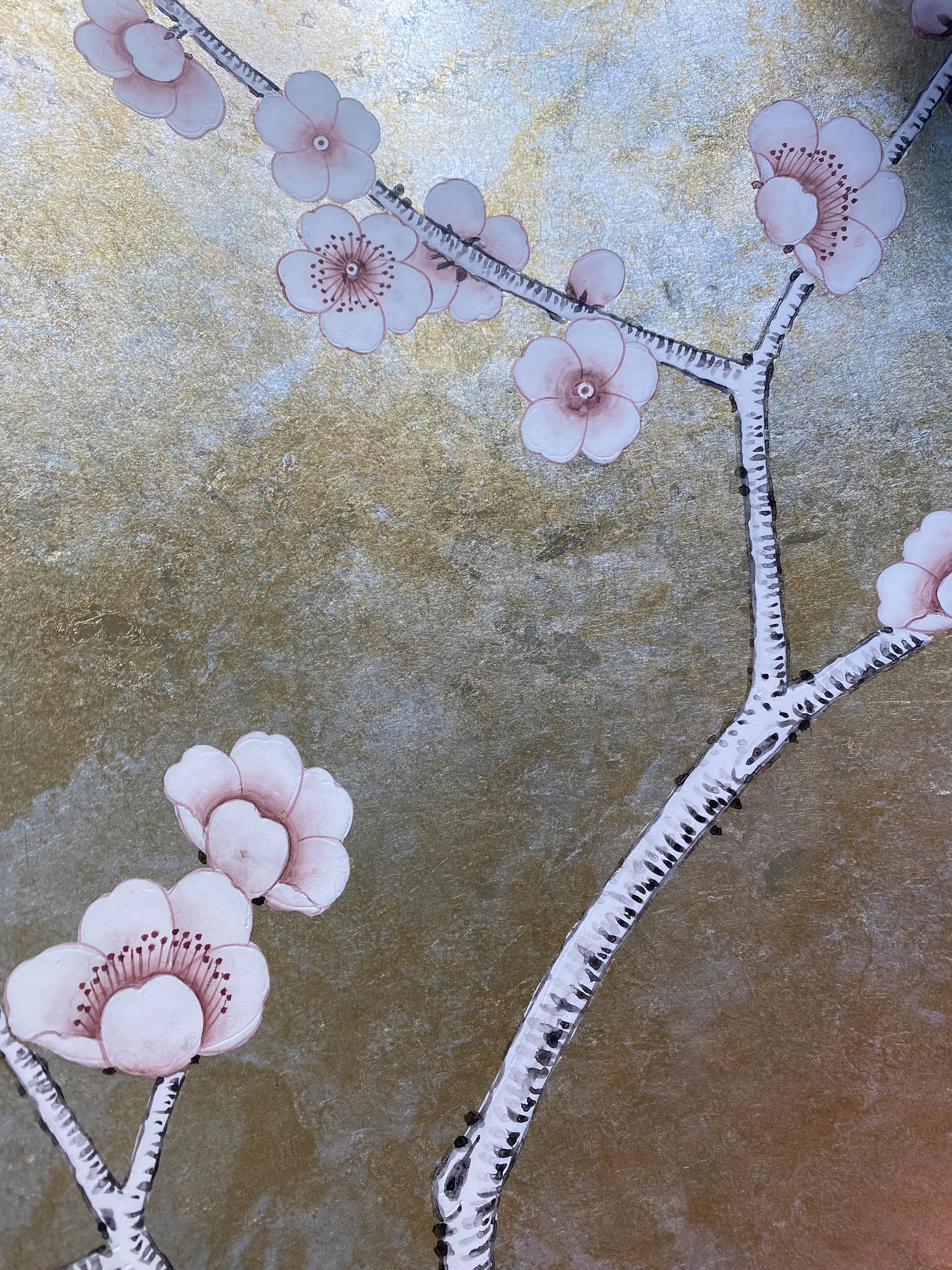 Luxury Metallic Gilded -paper, Handpainted Chinoiserie Wallpaper on ML ...