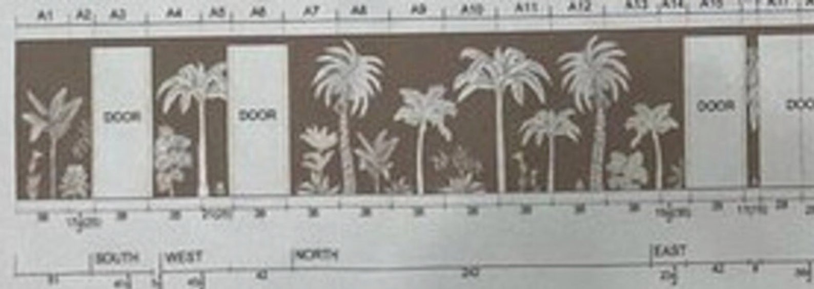 Palm Tree, Hand-painted Wallpaper--custom Panel Size and Pattern ...