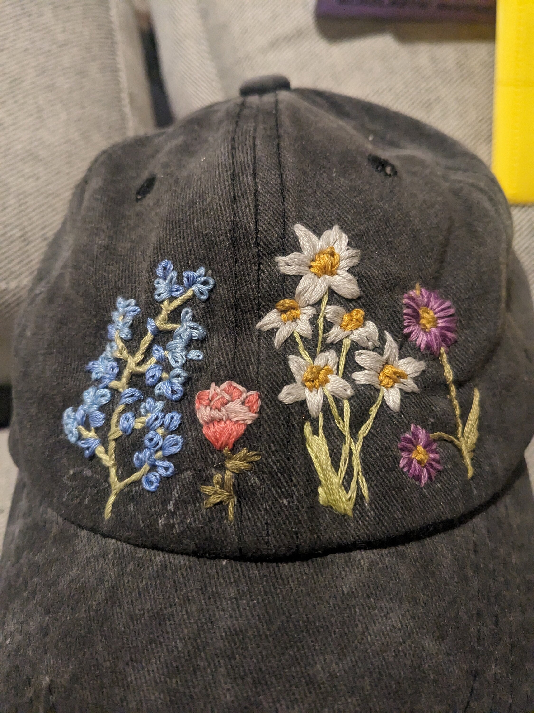 Birth Flower Hand-embroidered Baseball Cap Mama Hat - Etsy