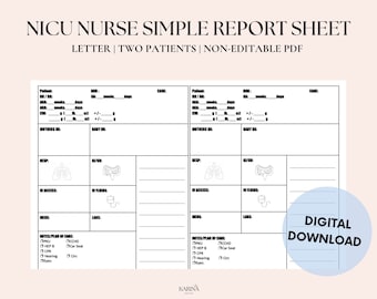 NICU Nurse Detailed Report Sheet | Nurse Brain Sheet, RN Nursing ...
