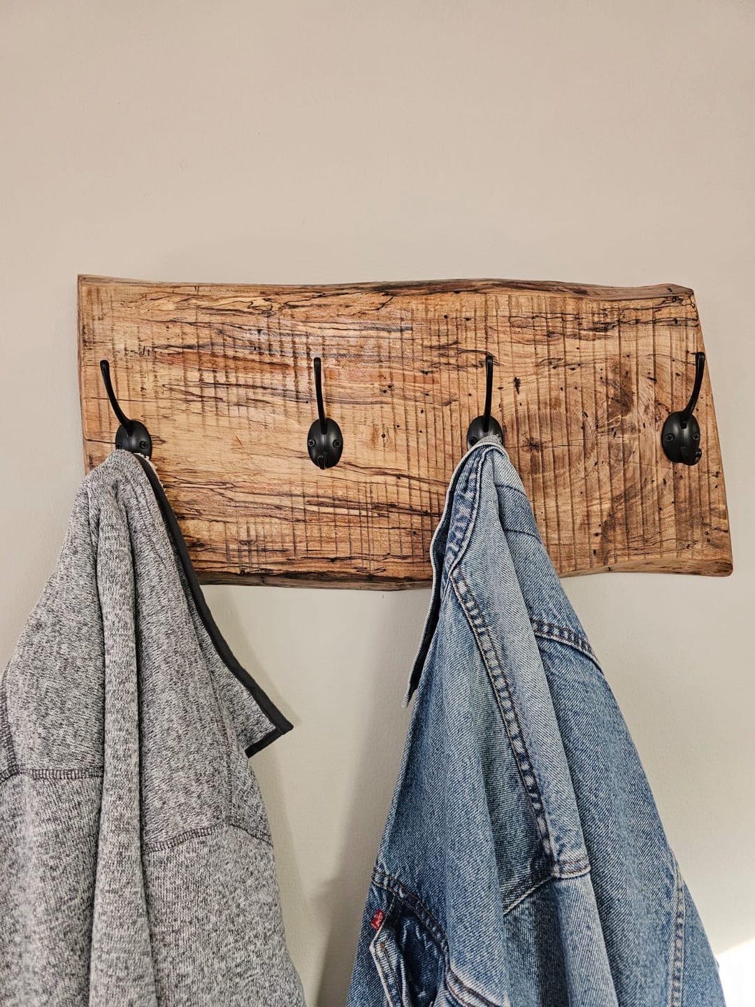 Live Edge Spalted Maple Coat Rack - Etsy