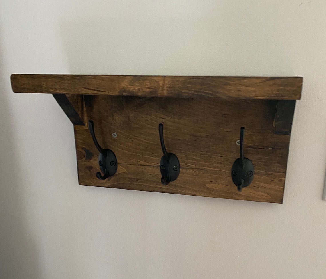 Entryway Small Shelf and Hooks | Etsy