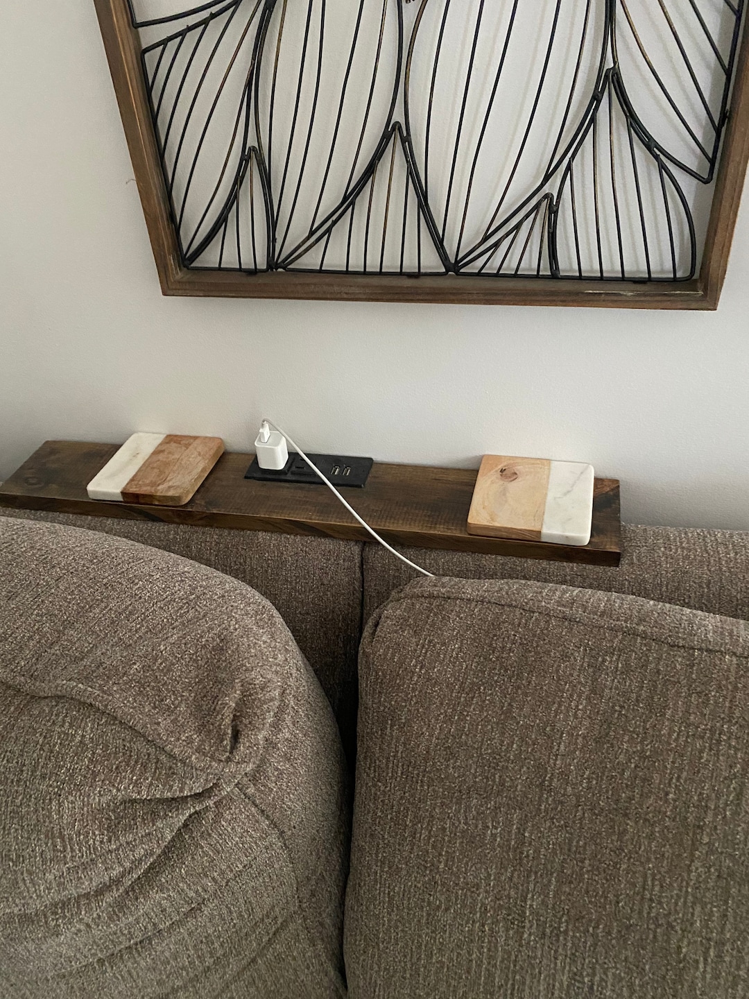 Hidden Sofa Table or Tray With Outlet - Etsy