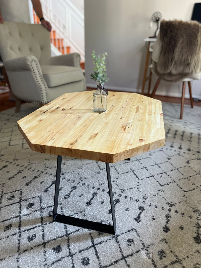 Geometric Butcher Block Coffee Table - Etsy