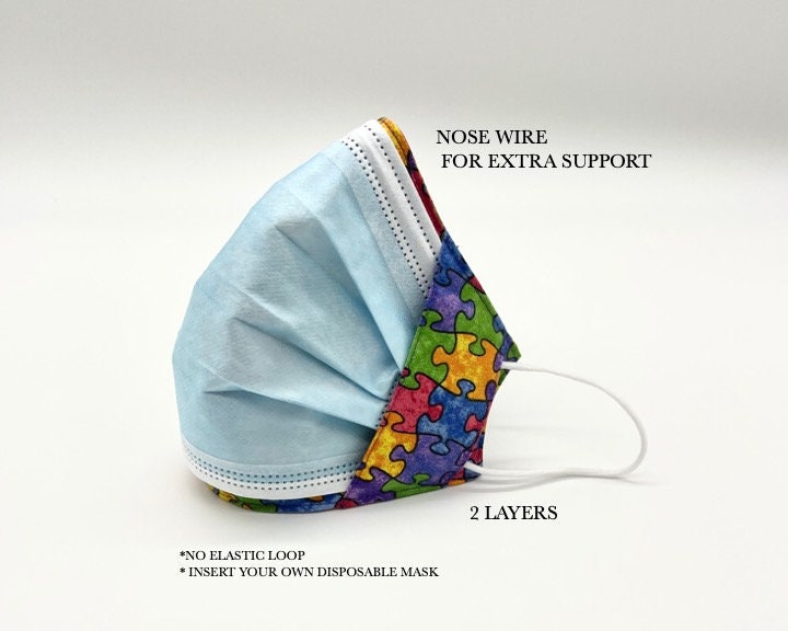 Disposable Face Mask Covers. 2 LAYERS. Nose Wire. Adult - Etsy