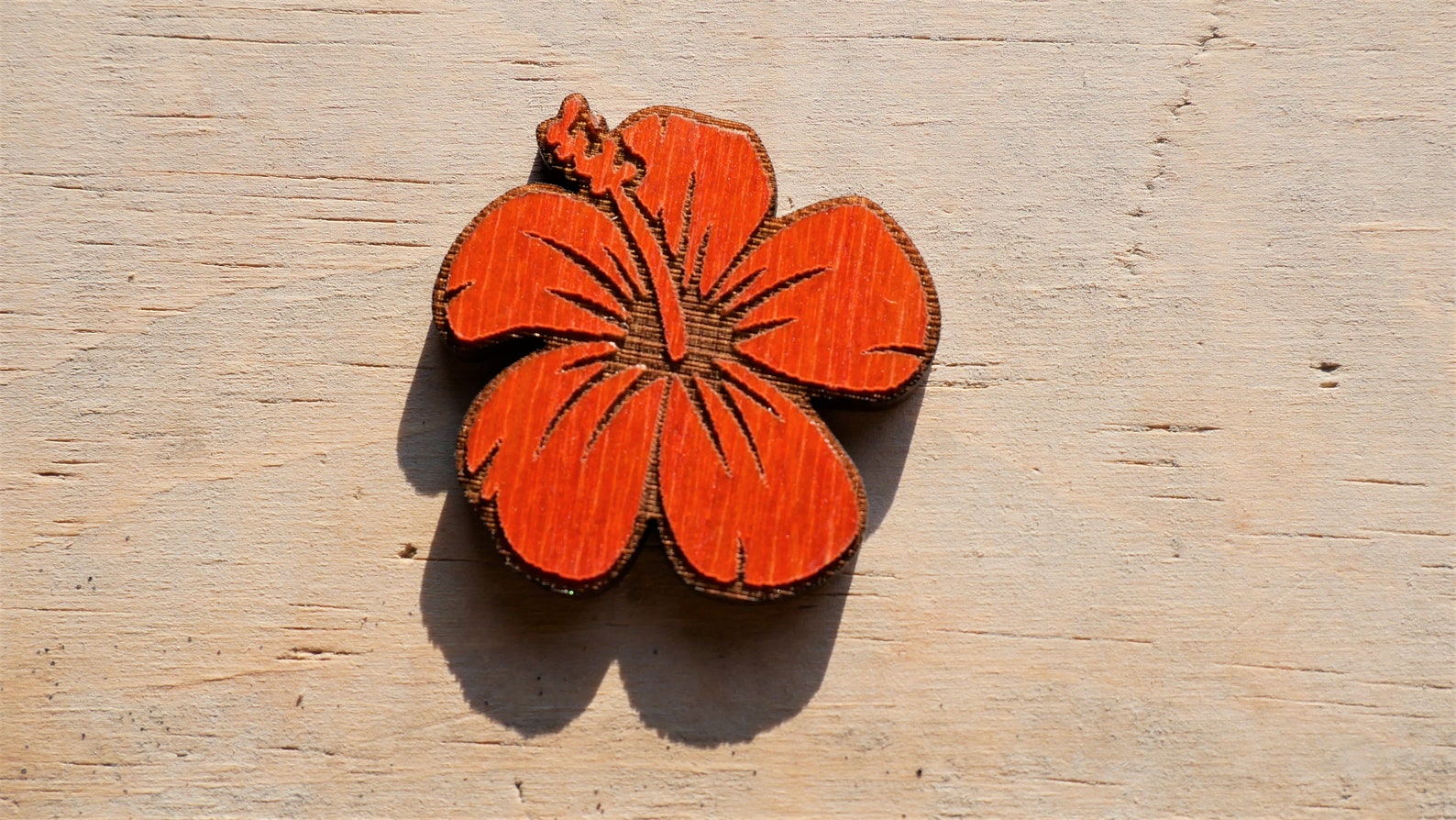 Wood Hibiscus Flowers Stained Wood Laser Cut Wood Shapes - Etsy