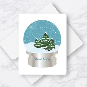 Winter Snow Globe Greeting Cards With White Envelopes, Christmas Cards ...