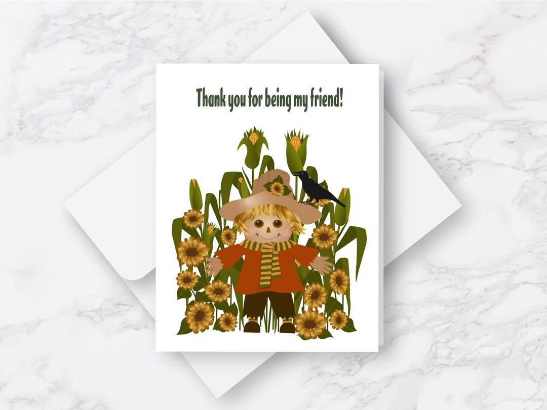 Friendship Note Card, Cute Fall Greeting Card, Best Friend Card ...