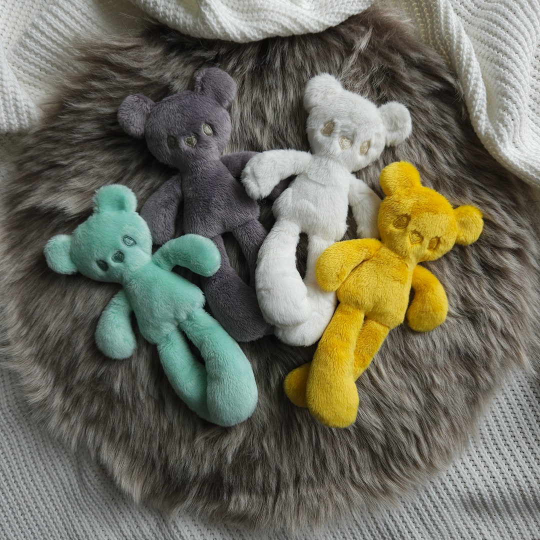 Xtra Mini Teddy Bear Yellow, White With Stars, Mint, Sky Gray - Etsy