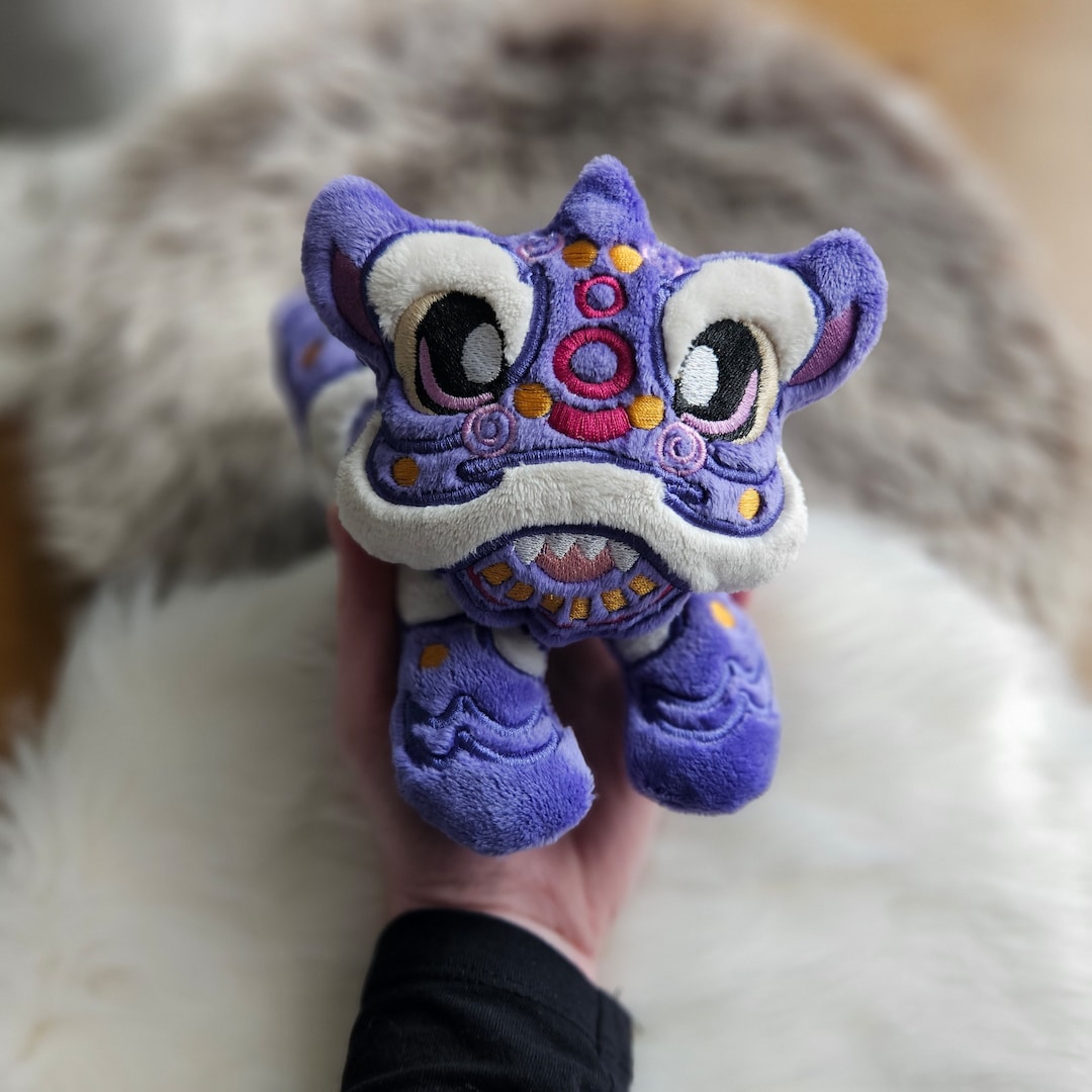 Dancing Chinese Lion Plushie Purple White - Etsy