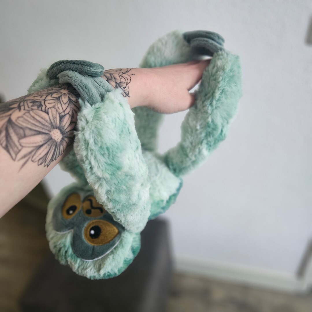 Sloth Long Arms Legs Green Gold Plushie - Etsy