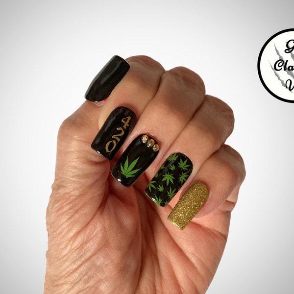 Leaf Nails - Etsy
