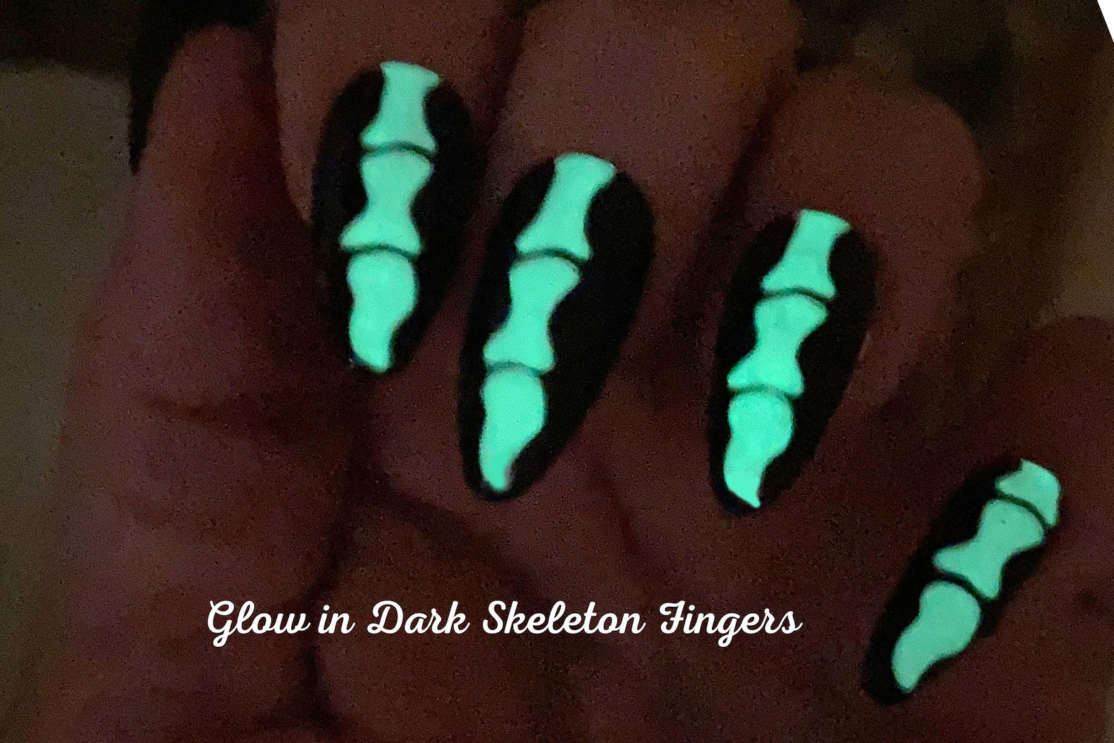 Glow in Dark Skeleton Fingers; Press on Nails - Etsy