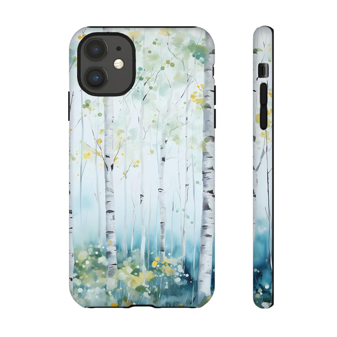 White Aspen Tree Forest Phone Case, Nature Phone Case, Landscape Cell ...