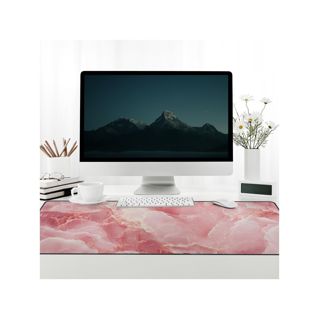Pink Desk Mat, Pink Mouse Pad, Pink Gaming Mat, Cute Pink Mousepad ...