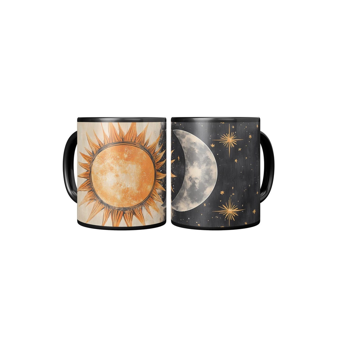 Celestial Sun and Moon Mug, Bohemian Coffee Mug, Boho Sun and Moon ...