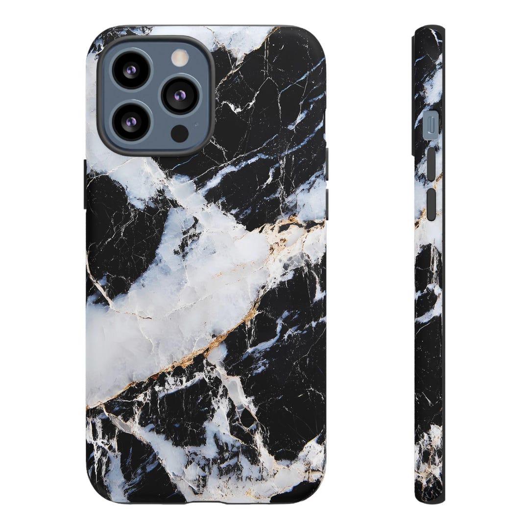 Black and White Marble Pattern Phone Case, Tough Cell Phone Cases - Etsy UK