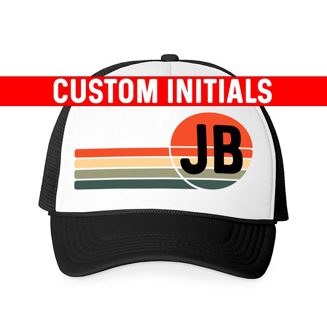Custom Retro Initials Trucker Hat, Personalized Initials Hat - Etsy