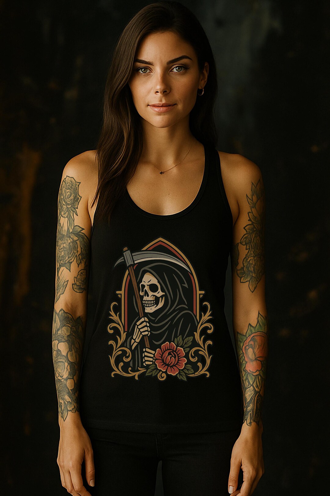 Gothic Skeleton Tank Top for Women – Dark Aesthetic Tank – Occult ...