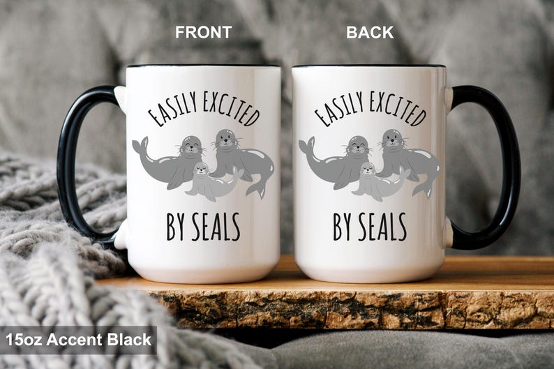 Seal Mug, Easily Distracted by Seals, Coffee Cup Gift for Seal Lovers ...
