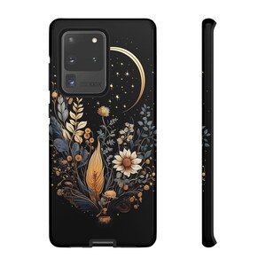Mystical Witchcore Botanical Moon Flower Cell Phone Case, Witchy Phone Case - Etsy