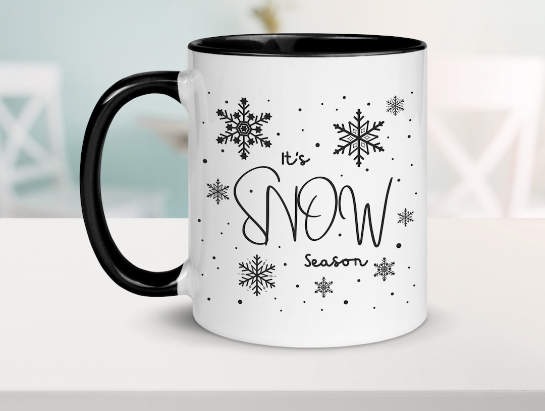 Christmas Mug, Snow Mug, Holiday Mugs, Winter Mug, Snowflake Mug, Xmas ...