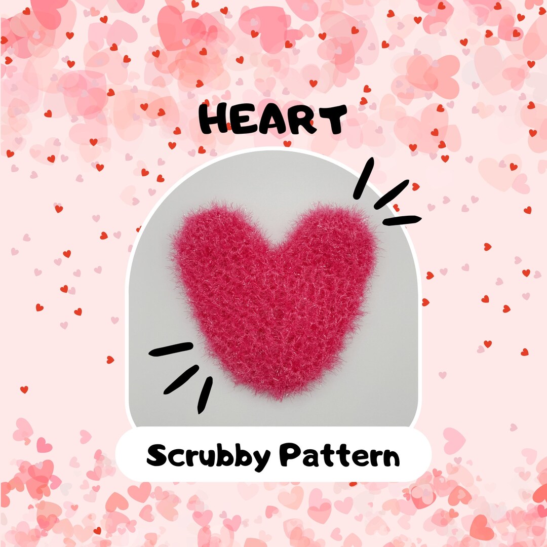 Crochet Pattern Heart Scrubby, PDF Download, Kitchen Scrubby, Pot ...