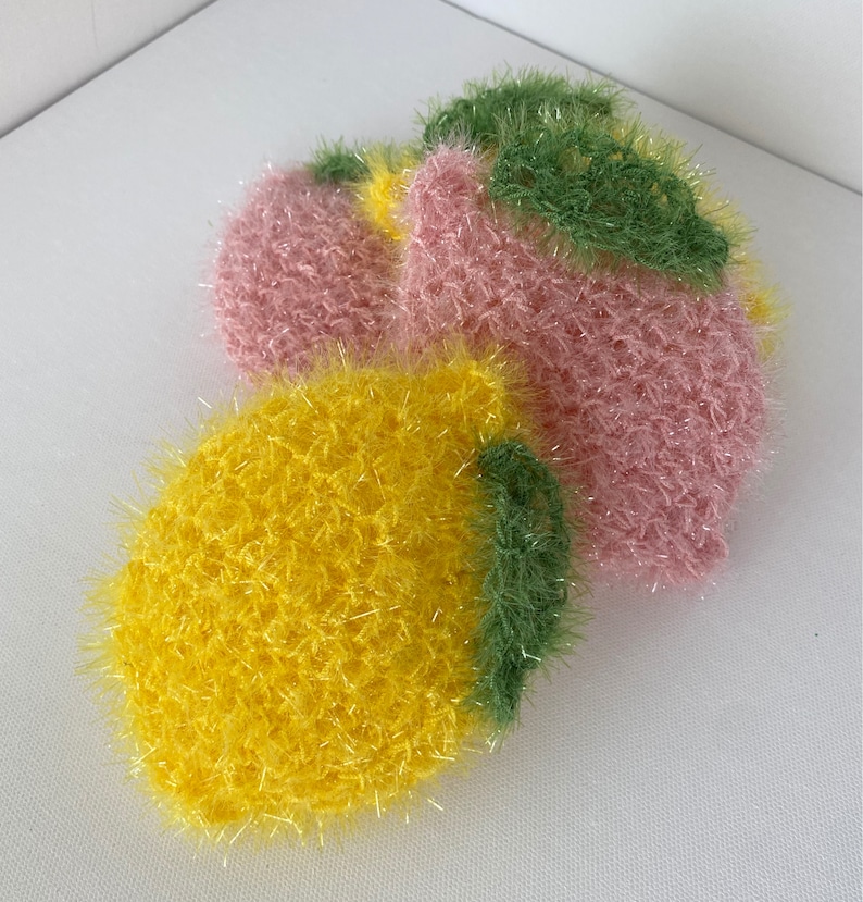 Lemonade Scrubby Gift Set 2, Double Layer Crochet Scrubby, Kitchen ...