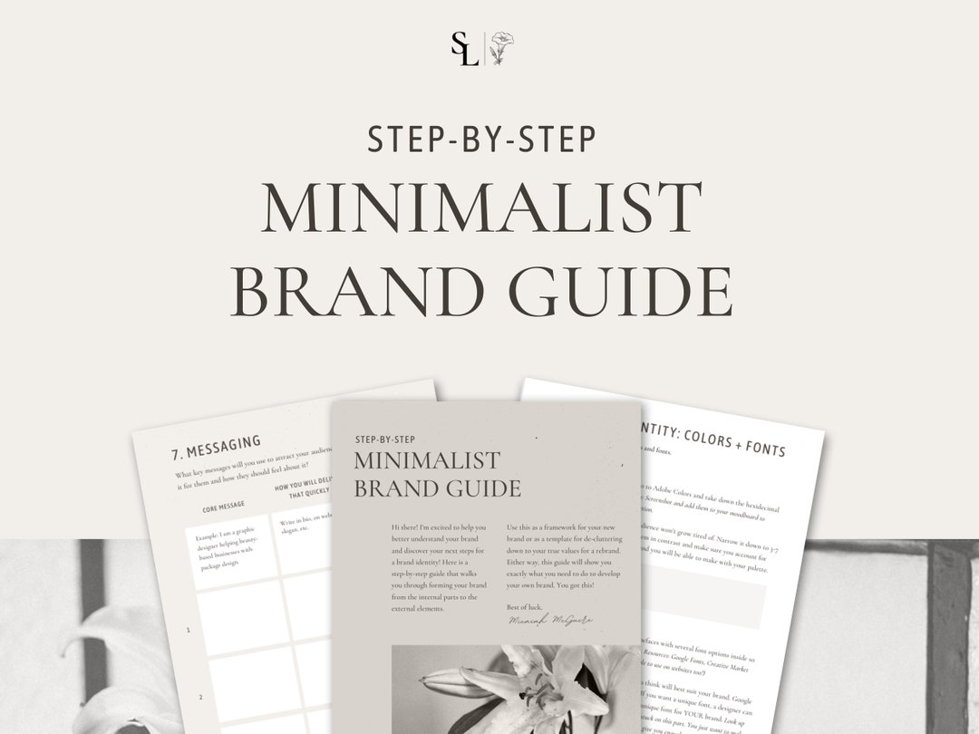 Minimalist Brand Guide Workbook - Etsy