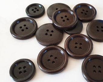 Brown Wooden Buttons | Etsy