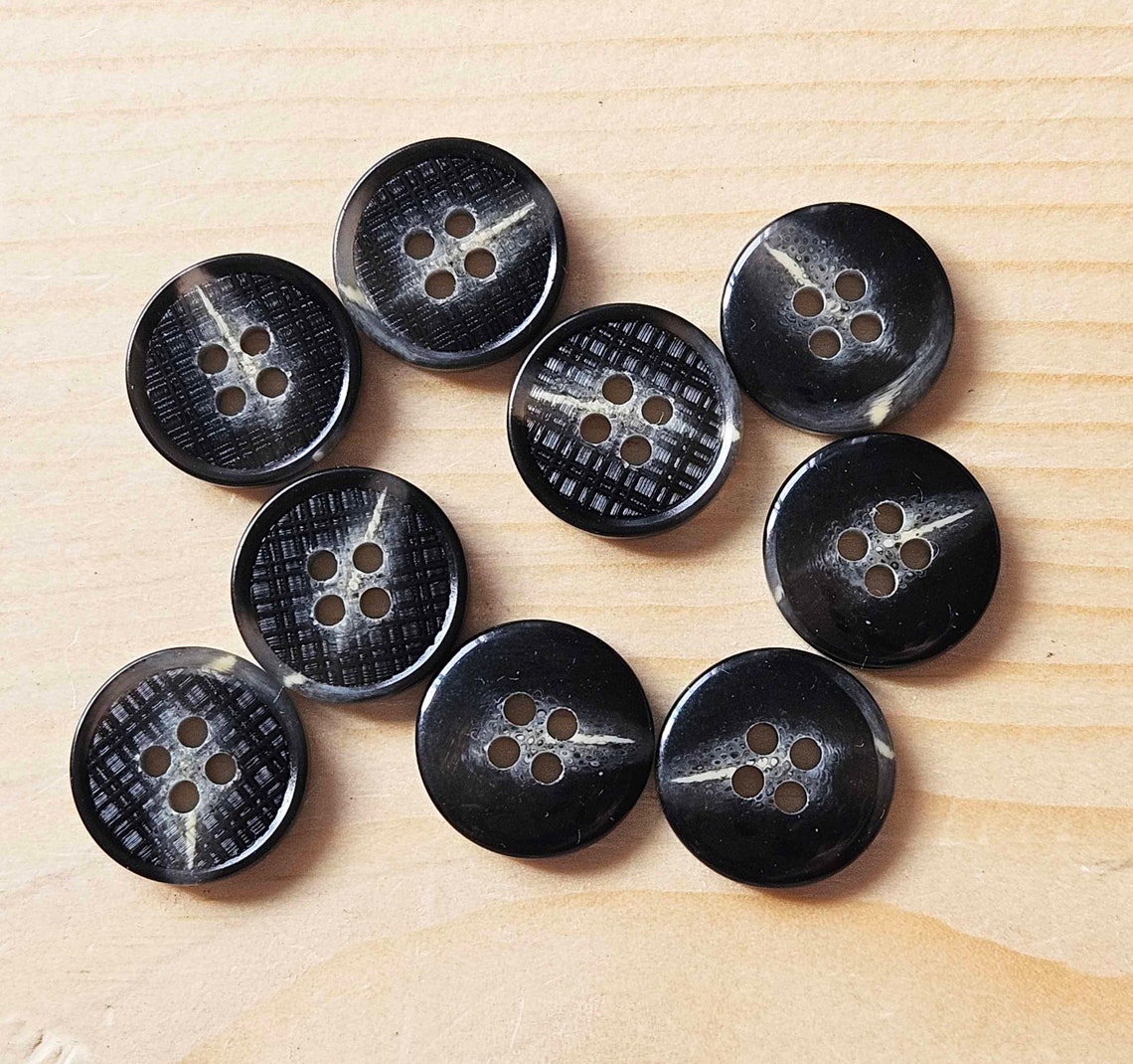 BLACK STORM / 15mm - 6 Buttons / Resin Buttons / Sewing Buttons - Etsy