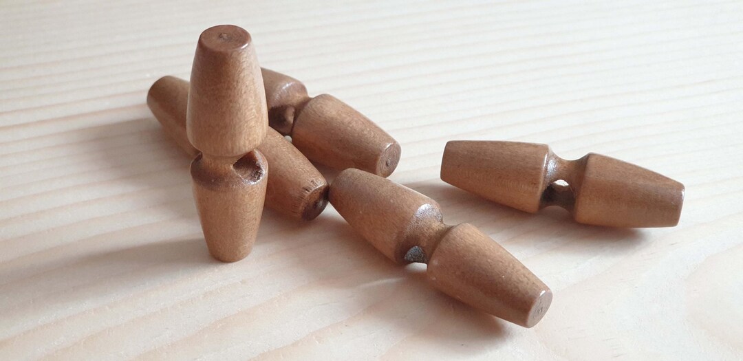 WOODEN TOGGLE Light Coffee Brown / 40-50mm / Wooden Single Hole Toggle ...