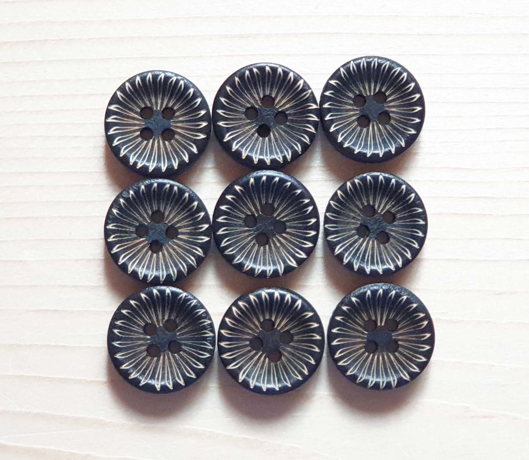FIREWORK FLOWER / 15mm / Set of 8 Buttons / Wooden Buttons / Sewing ...