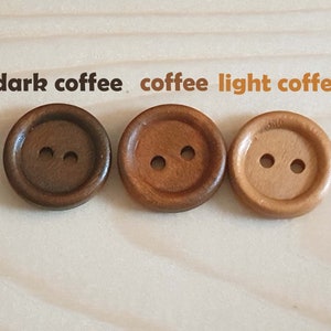 THIN EDGE BROWN / 13mm - 30mm / Wooden Buttons / 2-hole Buttons ...