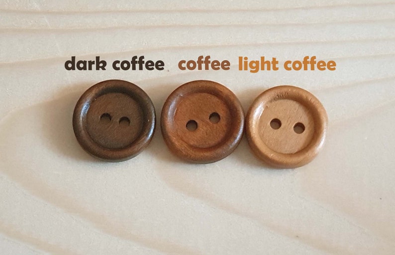 THIN EDGE BROWN / 13mm - 30mm / Wooden Buttons / 2-hole Buttons ...