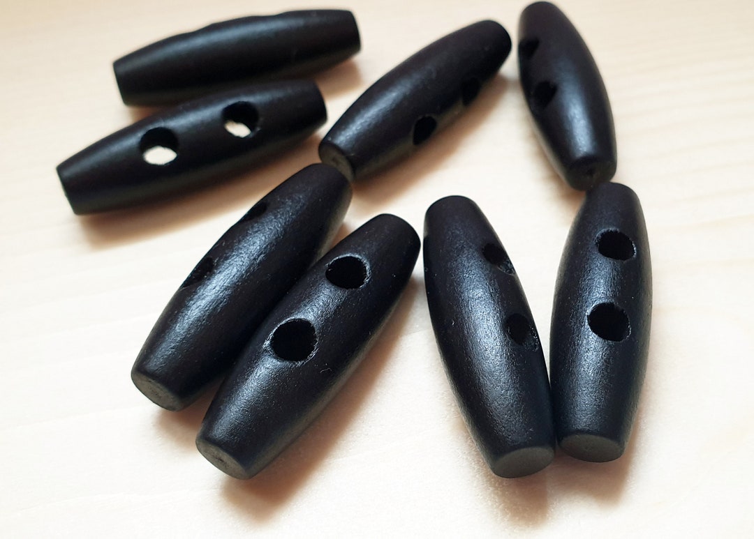 WOODEN TOGGLE BLACK (flat) / 16-40mm / Wooden Toggle Buttons / Sewing ...