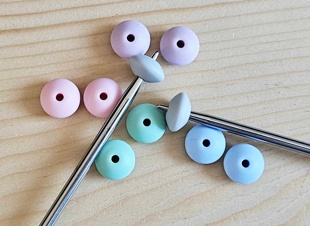 PASTEL BLOSSOM Stitch Stoppers / Set of 10 / Knitting Needle Stoppers ...