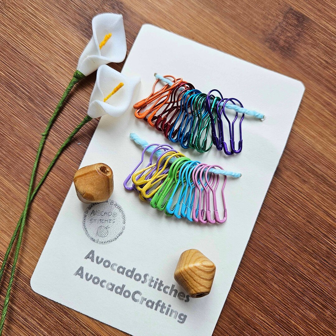 RAINBOW Bulb Pins / 40 Pcs / Crochet Knitting Stitch Markers / Notions ...