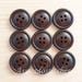 THIN EDGE BREAD Dark Brown / 20mm 25mm / Set of 4 Buttons / Wooden ...