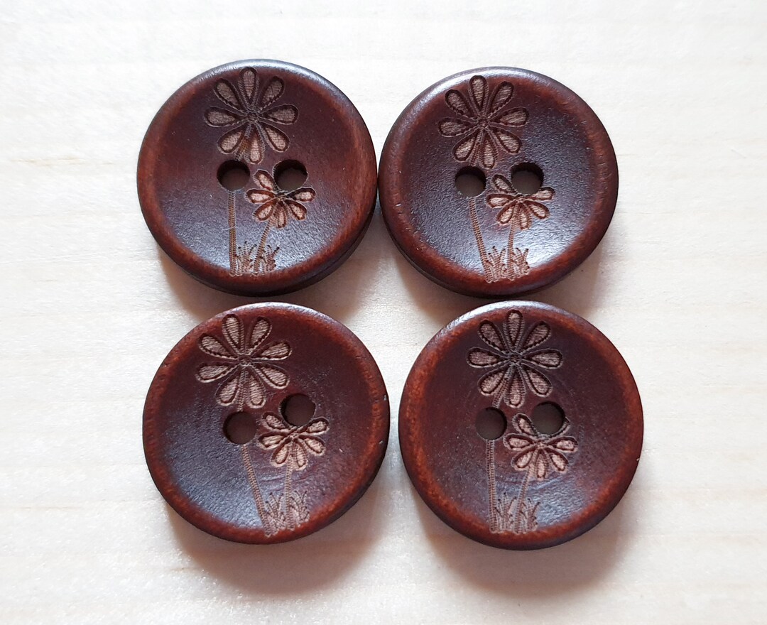 Avodesigns TOGETHER FOREVER / 20mm / Set of 6 Buttons / Wooden Buttons ...