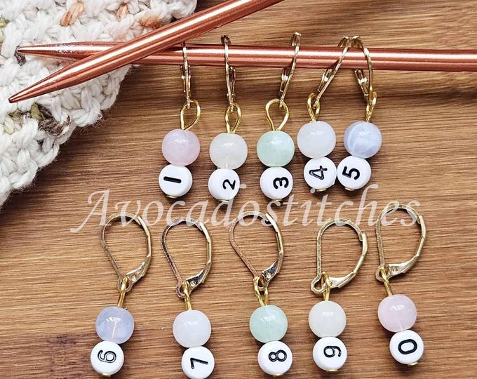 PASTEL Numbered Stitch Marker Set - 10 Pcs / Numbered Progress Keeper ...