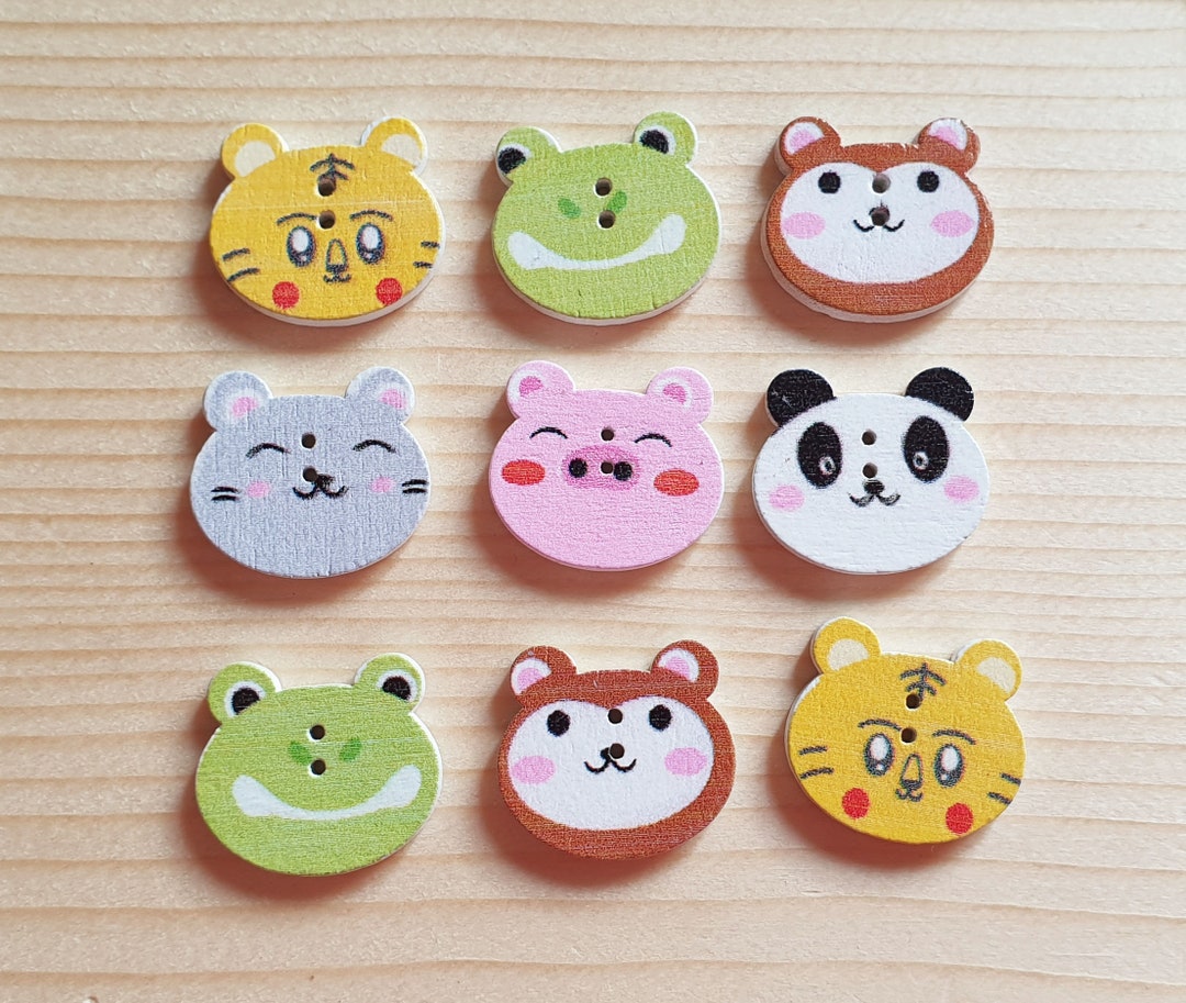 ANIMALS / 19*17mm / 8 Buttons / Wooden Buttons / Sewing Buttons - Etsy