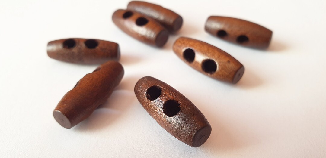 WOODEN TOGGLE WALNUT Brown / 20-30mm / Wooden Toggle Buttons / Sewing ...