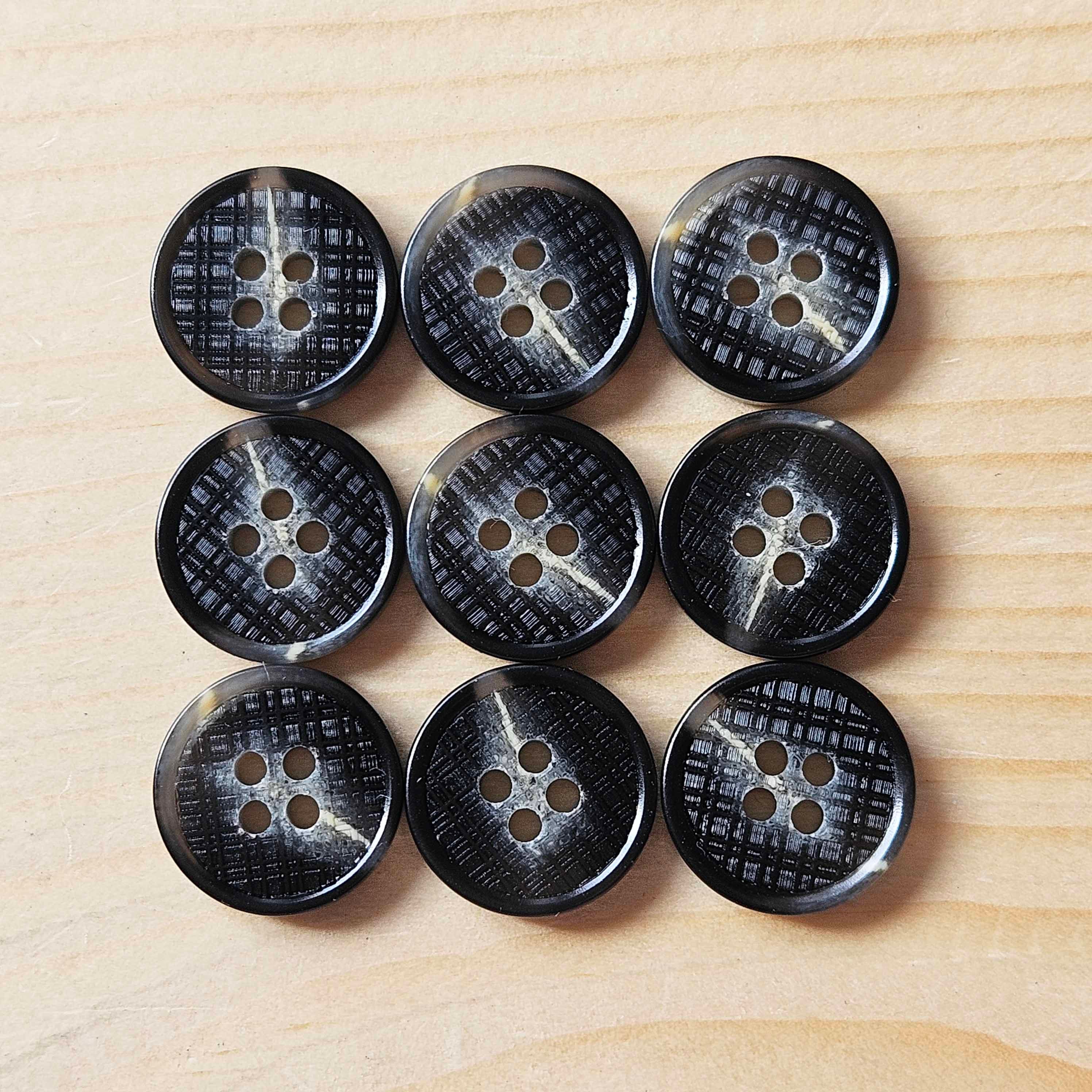 BLACK STORM / 15mm - 6 Buttons / Resin Buttons / Sewing Buttons - Etsy